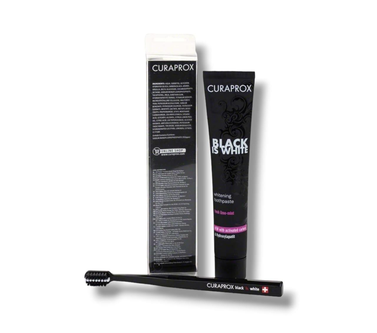 PASTA BLANQUEADORA CURAPROX CON CEPILLO 90ML