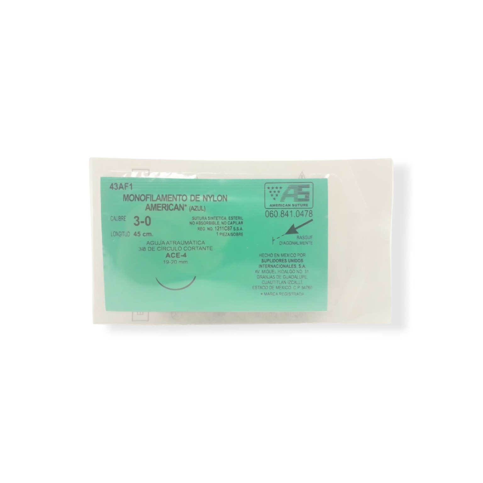 SUTURA NYLON 3-0 AMERICAN SUTURE